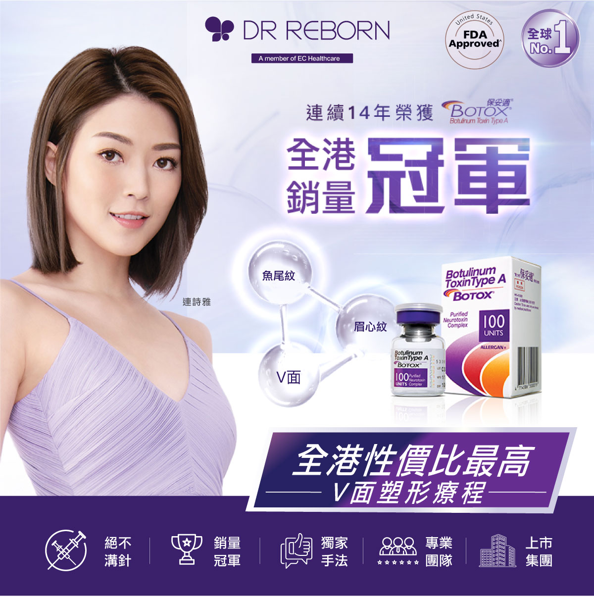 BOTOX V面塑形療程 | DR REBORN 香港最大醫療美容集團, 醫學美容中心客戶留存率為97%